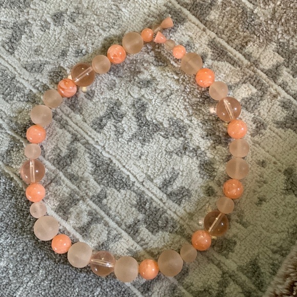 Jewelry | Vintage Peach Color Bead Necklace | Poshmark
